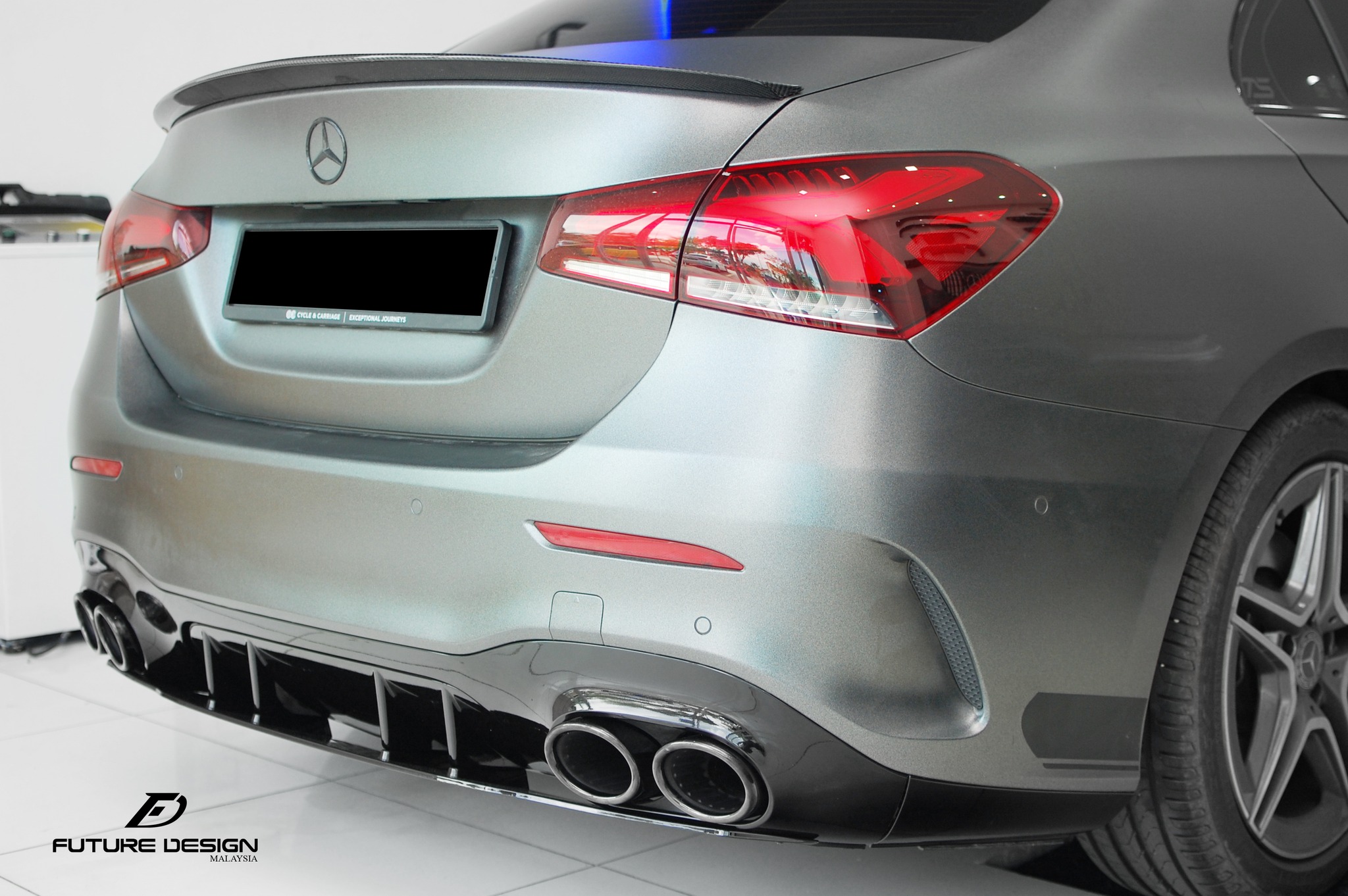 V177 Prefacelift A45 Diffuser With Exhaust Tips - Future Design Malaysia