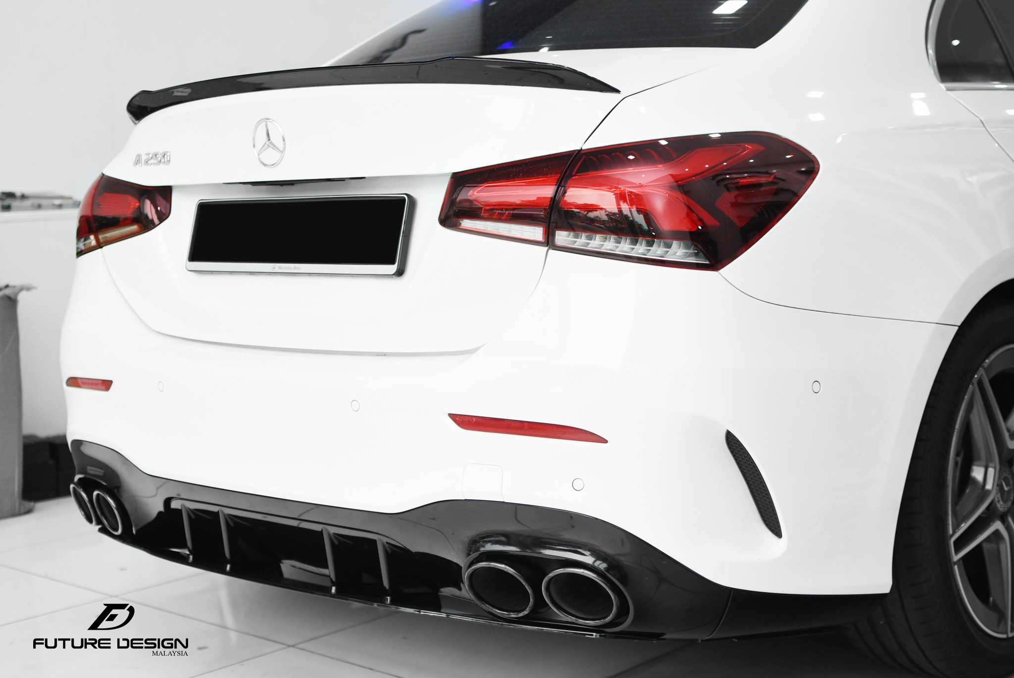 V177 Prefacelift A45 Diffuser With Exhaust Tips - Future Design Malaysia