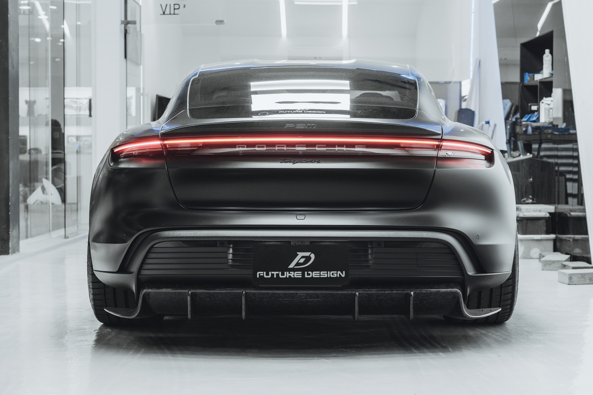 Porsche Taycan Carbon PSM Spoiler - Future Design Malaysia