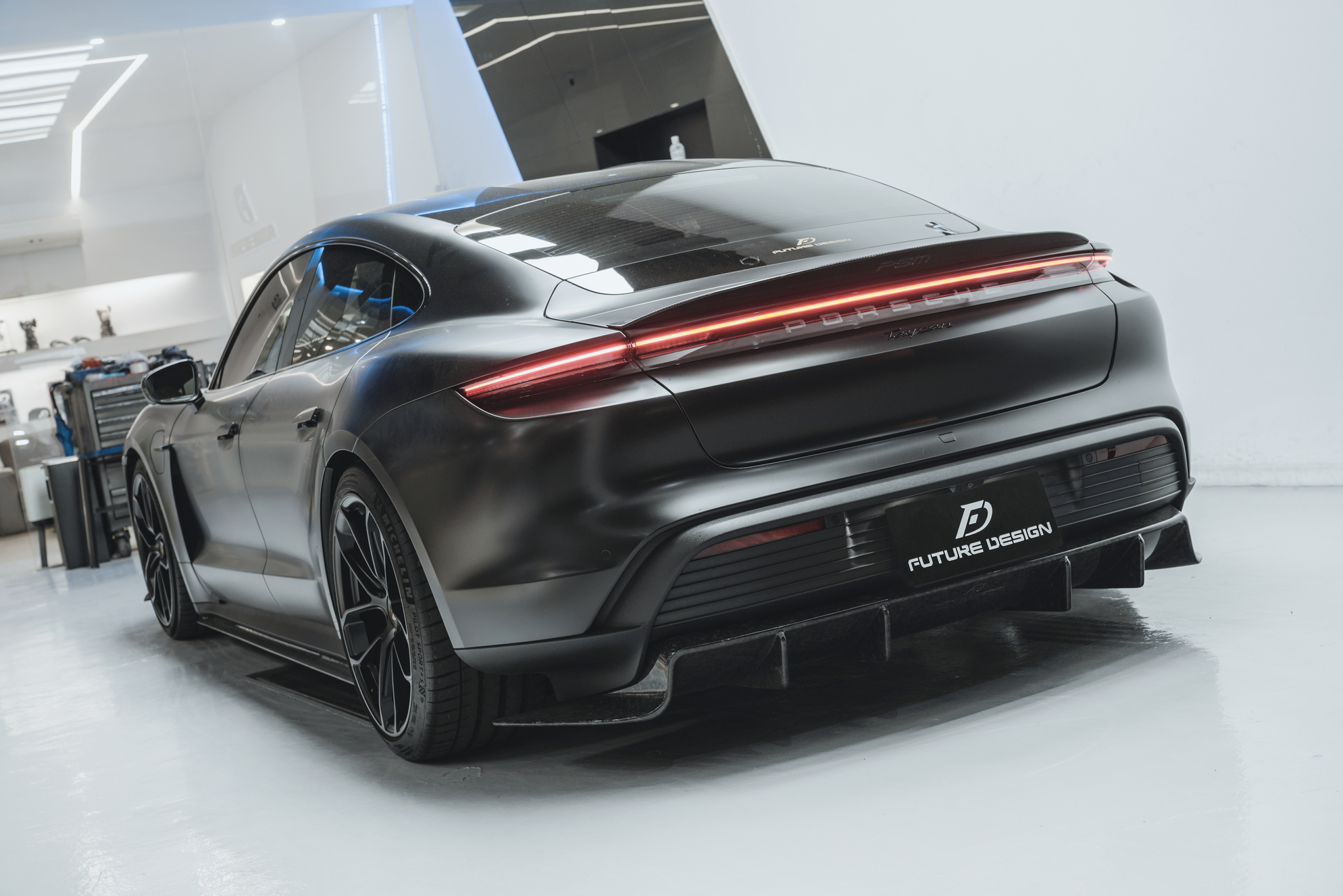 Porsche Taycan Carbon PSM Spoiler - Future Design Malaysia